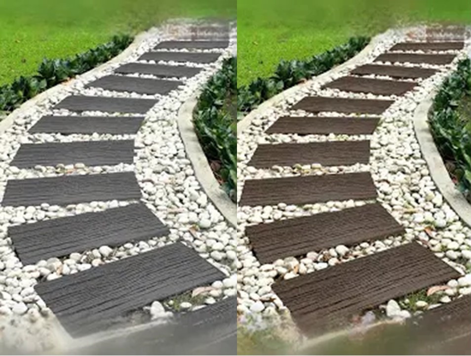 Railroad Tie Stepping Stone, Earth/Grey - Downham Garden Centre